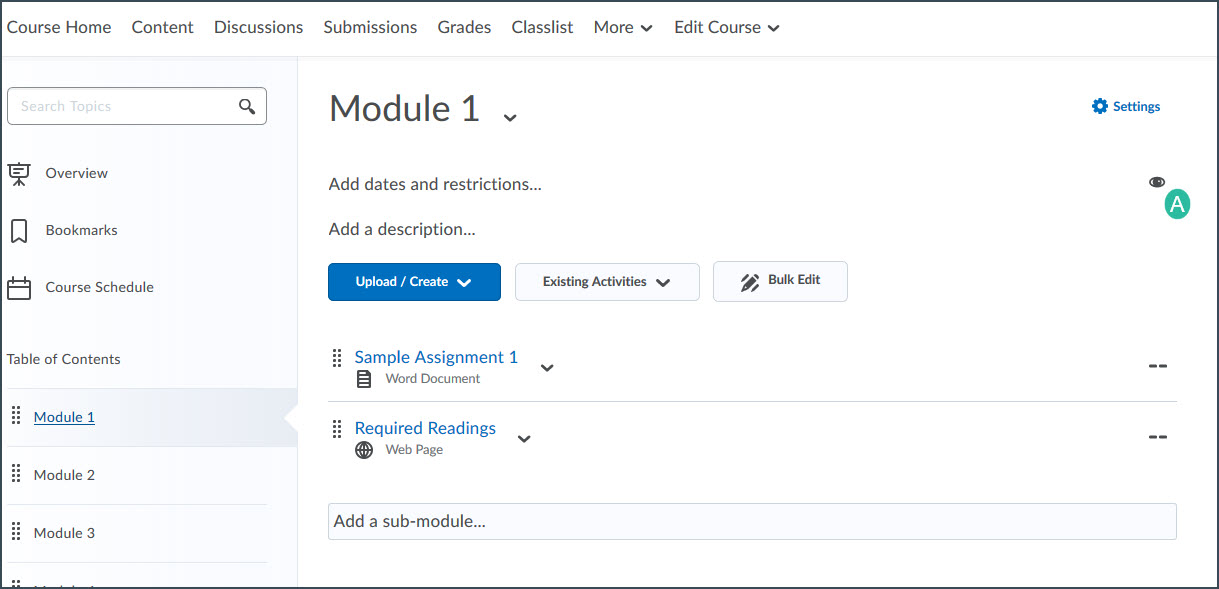 Creating Modules in D2L | Content | Tools | Desire2Learn | Technology | Teaching Guides ...